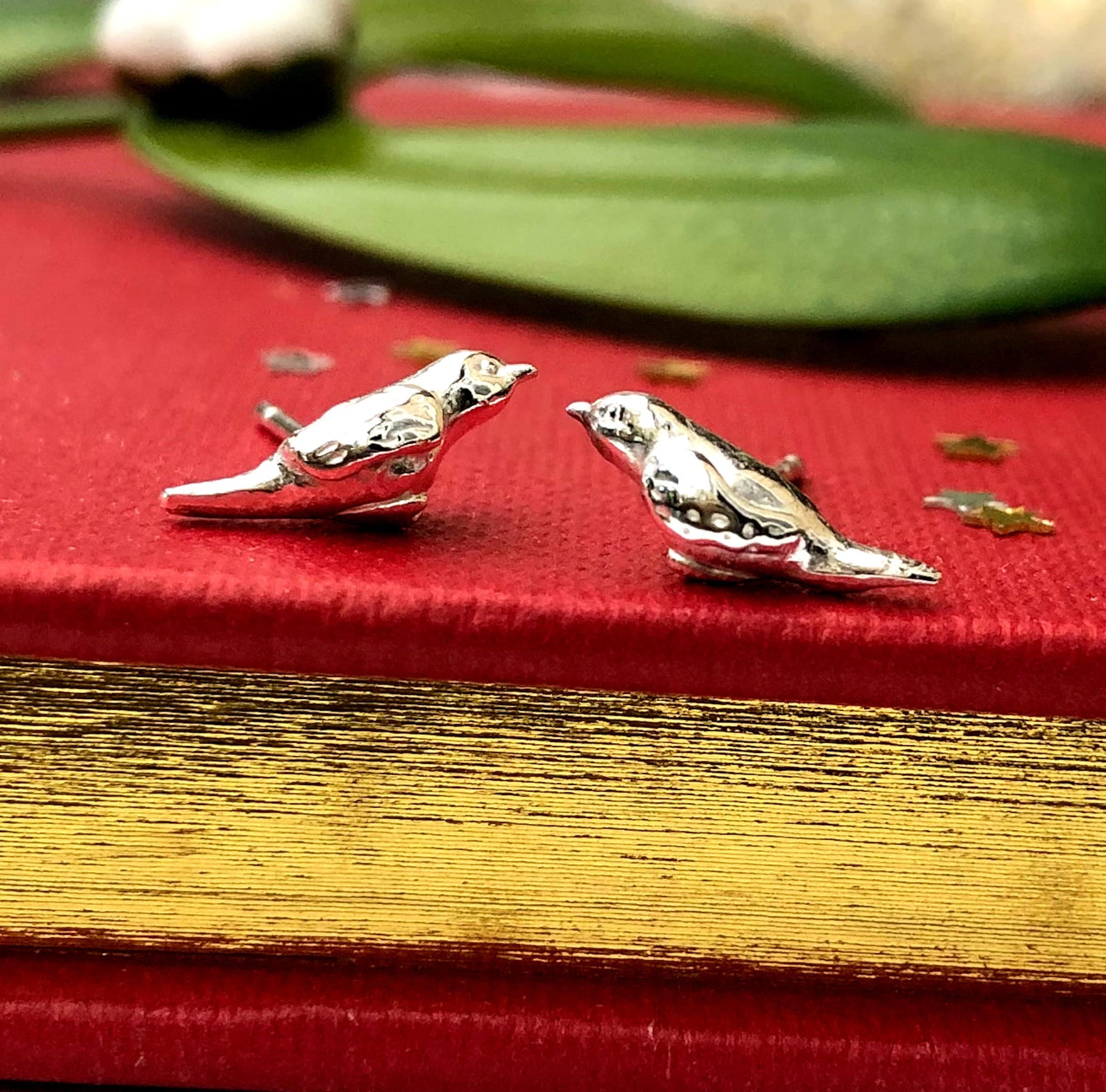 Dainty Sterling Silver Mini Robin Earrings, Small Bird Stud Earrings ...